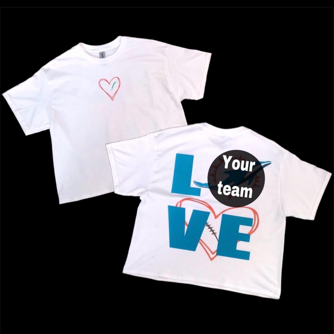 CUSTOM Football Team Crop Top T Shirt, Miami Football T Shirt, Any Team ...