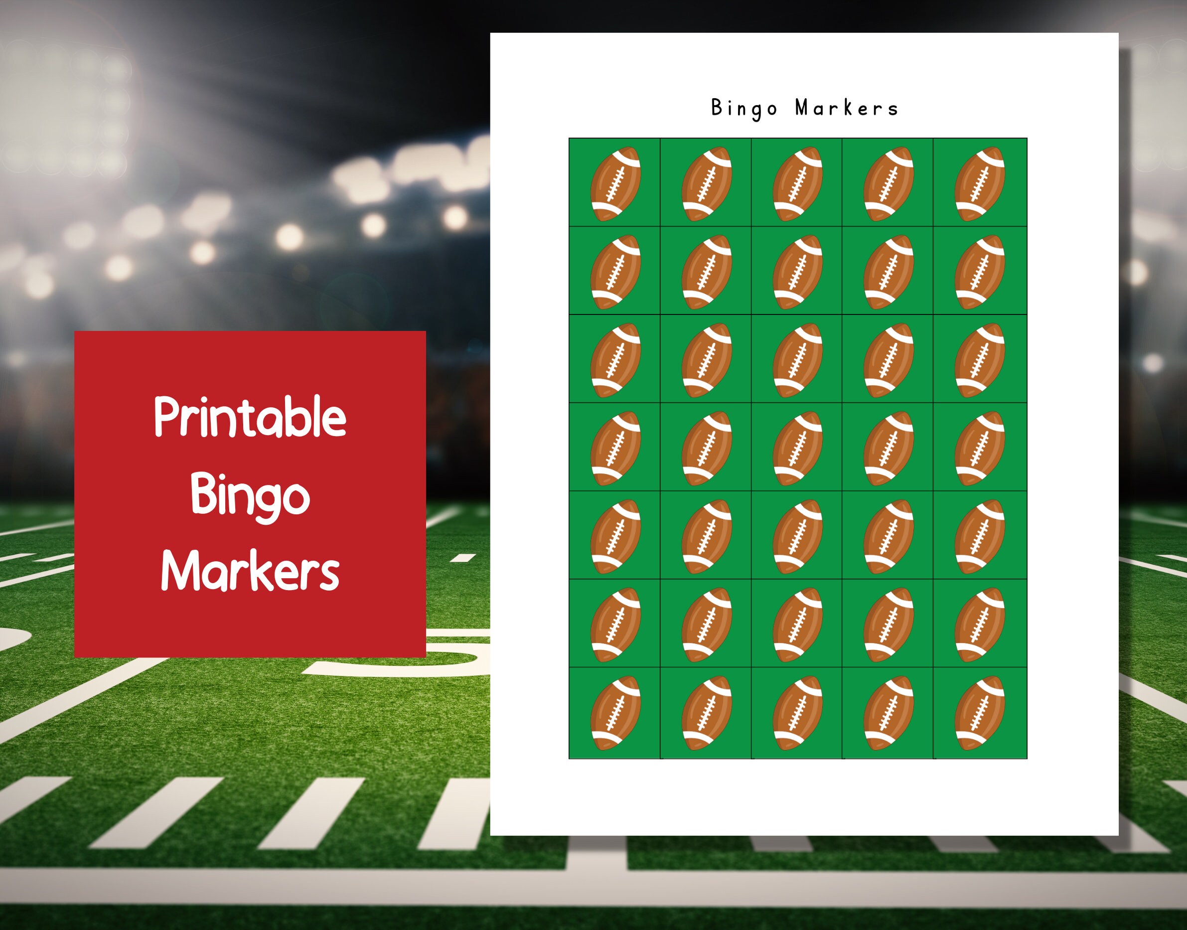 Printable Football Bingo Game, Superbowl Party Game, Fun Game for Kids ...