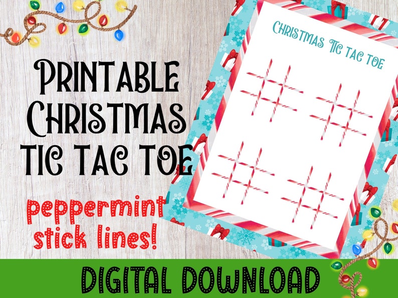 Instant Download Christmas TIC TAC TOE Game- Fun Family Game Night ...