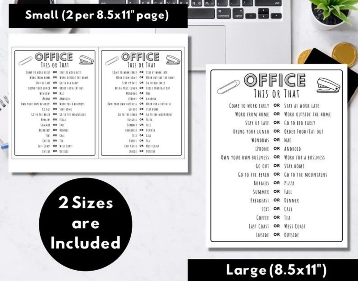 Office Party Game Bundle, 5 Printable Games, Work Party Activity, Team ...