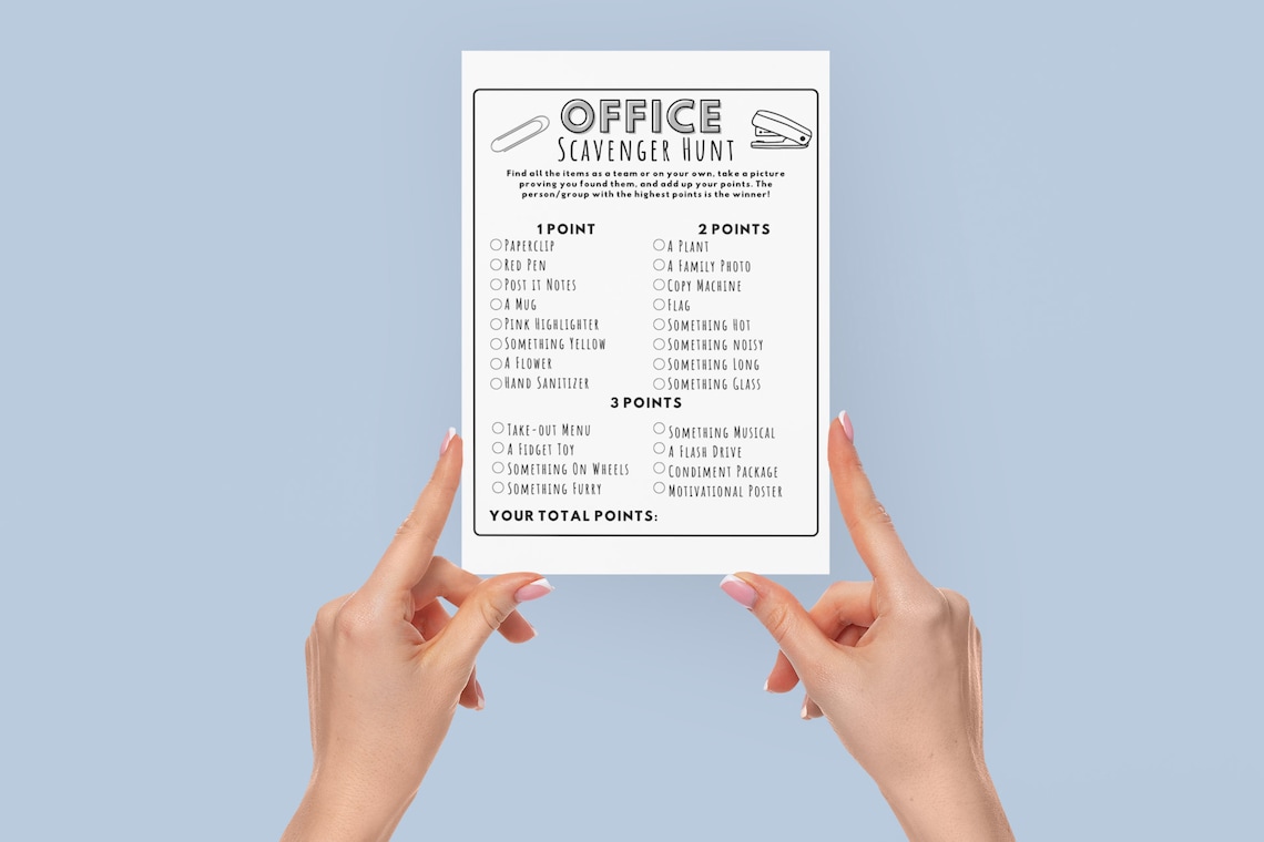 Office Scavenger Hunt Printable Game Work Party Activity - Etsy