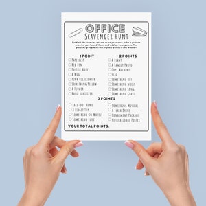 Office Scavenger Hunt Printable Game, Work Party Activity, Team ...