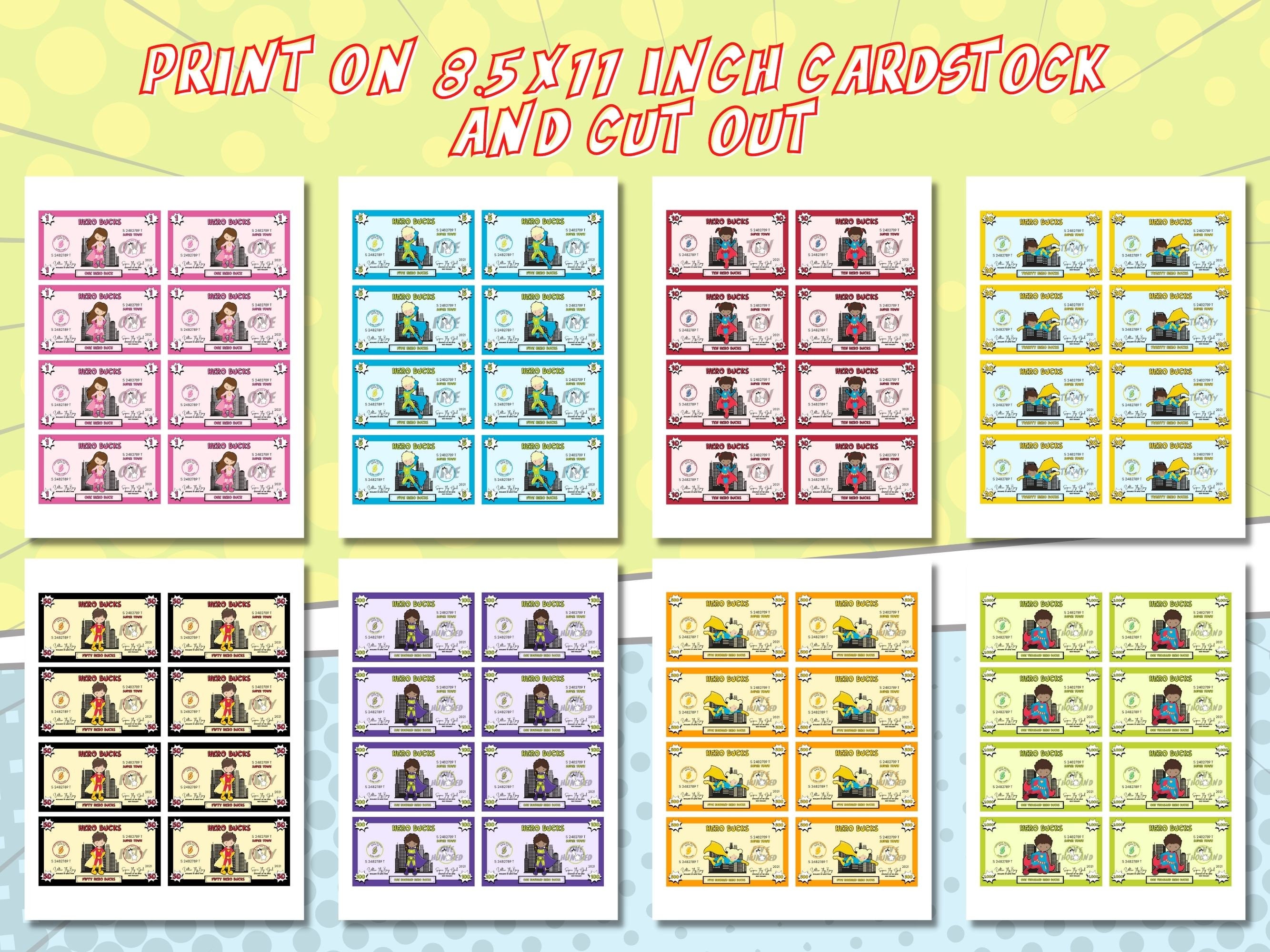 Superhero Play Money, Superhero Bucks, Fake Comic Book Money, Pretend ...