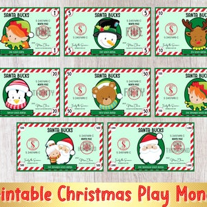 Christmas Printable Play Money Santa Bucks Fake Christmas - Etsy Canada