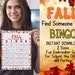 Fall Find Someone Who Bingo, Printable Fall Game, Large Group Games for ...