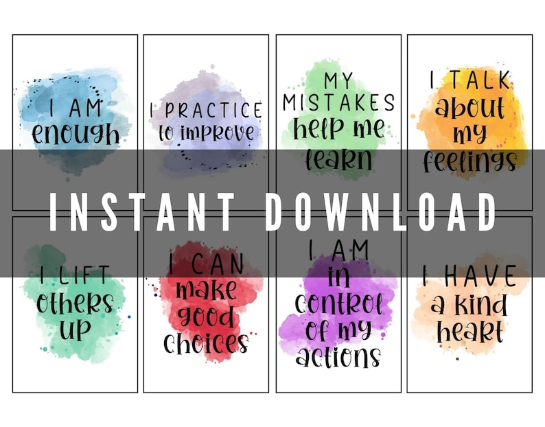 Printable Positive Affirmations Cards for Kids and Adults, 31 ...