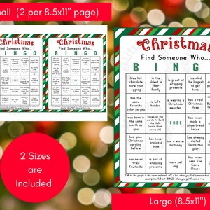 Christmas Find Someone Who Bingo, Printable Holiday Game, Large Group ...