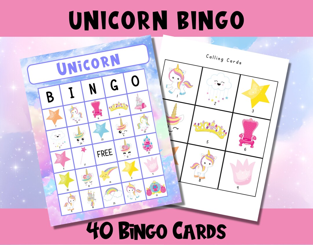 Unicorn Bingo Game, Magical Birthday Party Bingo, Classroom Game for ...