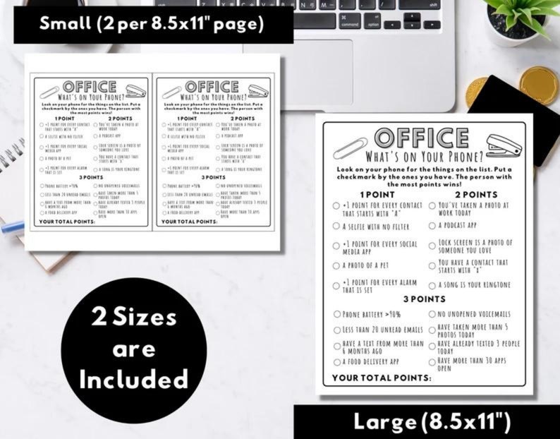 Office Party Game Bundle, 5 Printable Games, Work Party Activity, Team ...