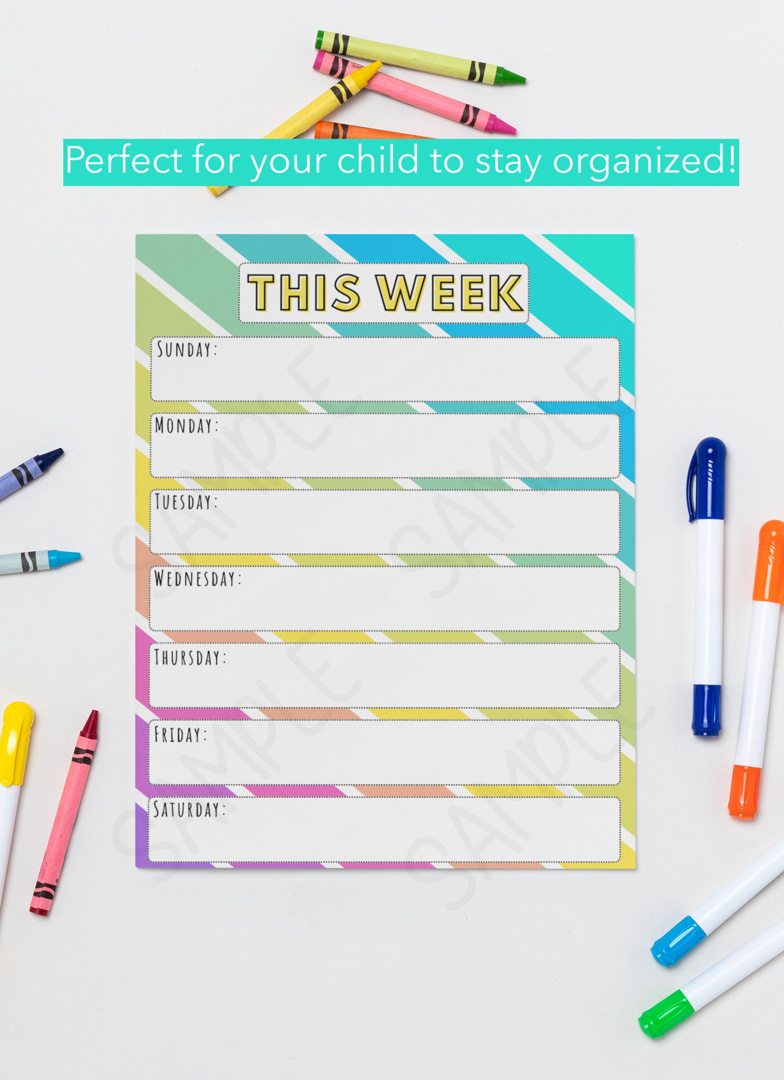 Printable Weekly Schedule for Kids, Summer Planner Pages for Kids ...