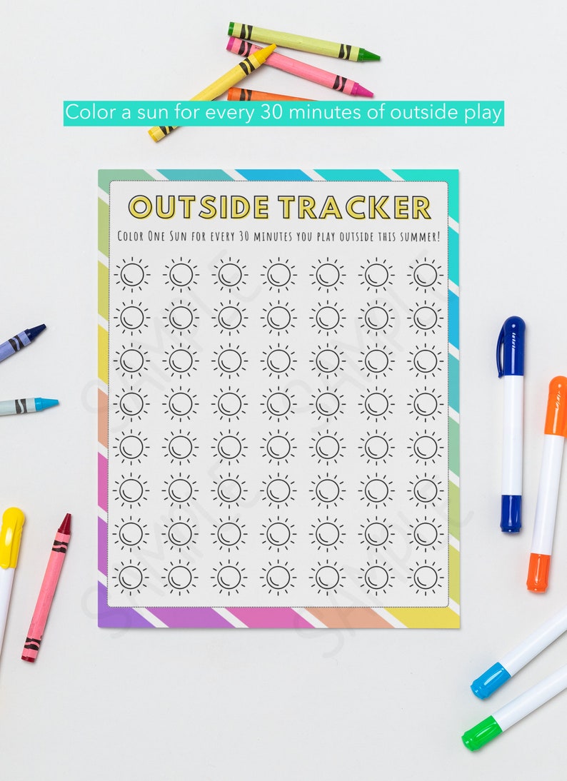 Kids Outside Play Tracker Log Printable, Summer Outside Play, Summer ...