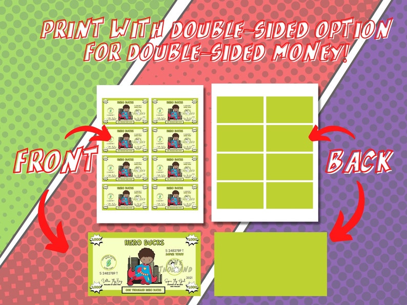 Superhero Play Money, Superhero Bucks, Fake Comic Book Money, Pretend ...