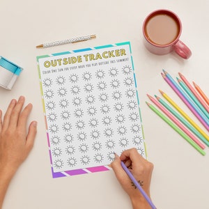 Kids Outside Play Tracker Log Printable, Summer Outside Play, Summer ...