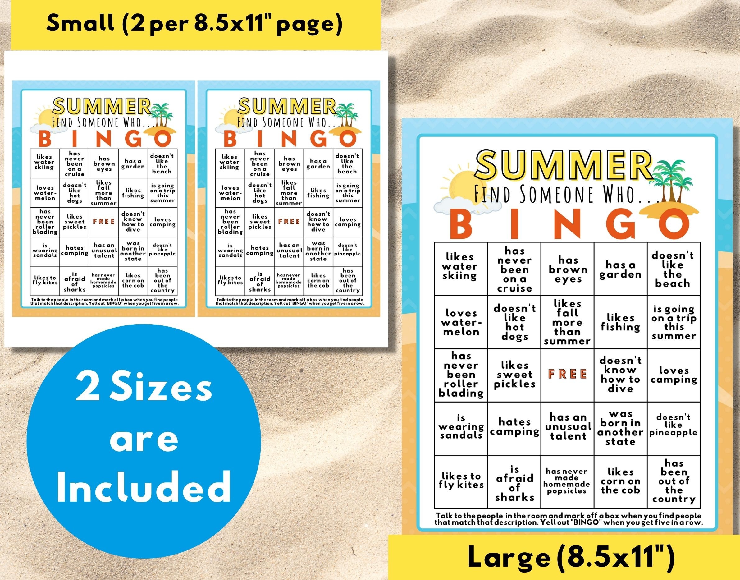 Summer Find Someone Who Bingo Ice-breaker Game, Find the Guest Bingo ...