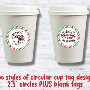 Hot Chocolate Bar Kit Peppermint Striped Instant Download Printable ...