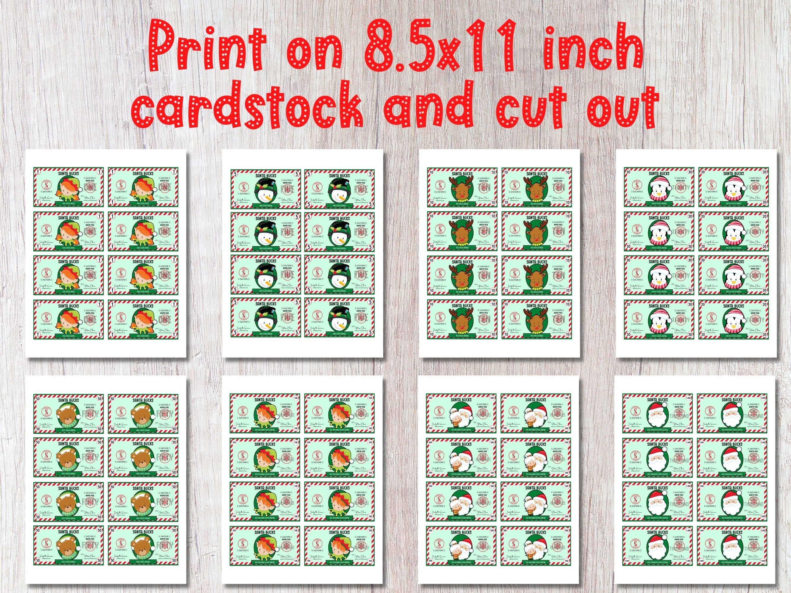 Editable Christmas Printable Play Money, Santa Bucks, Fake Christmas ...