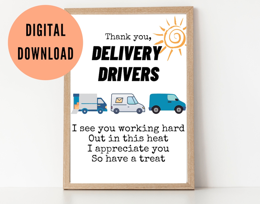 Delivery Driver Snack Sign for Snack Basket, Summer Delivery Driver ...