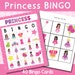 Princess Bingo Game, Princess Birthday Party Bingo, Classroom Game for ...