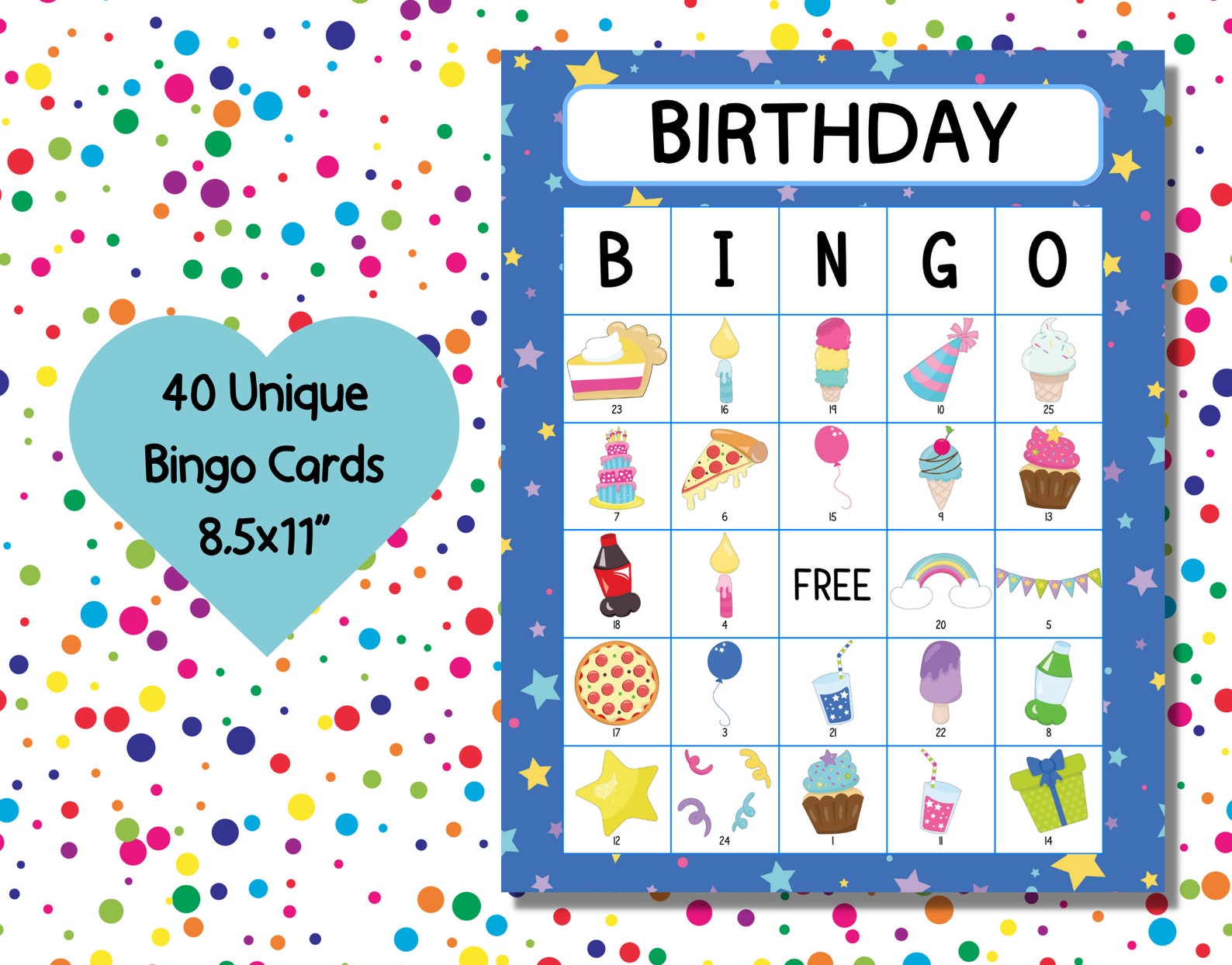 Birthday Party Bingo Game, Birthday Game and Activity, Kid Birthday ...