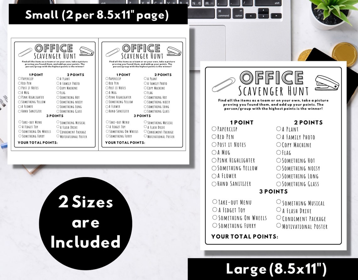 Office Scavenger Hunt Printable Game Work Party Activity - Etsy
