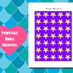 Mermaid Bingo Game, Mermaid Birthday Party Bingo, Classroom Game for ...