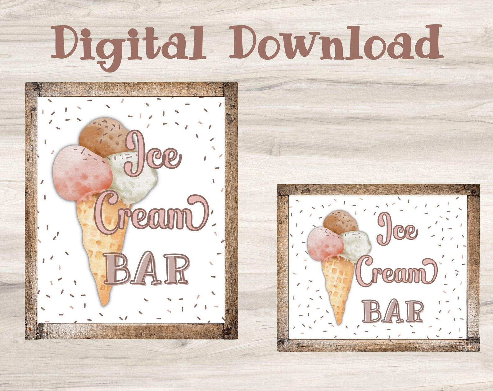 Ice Cream Bar Party Signs Instant Download Printable, Ice Cream Table ...