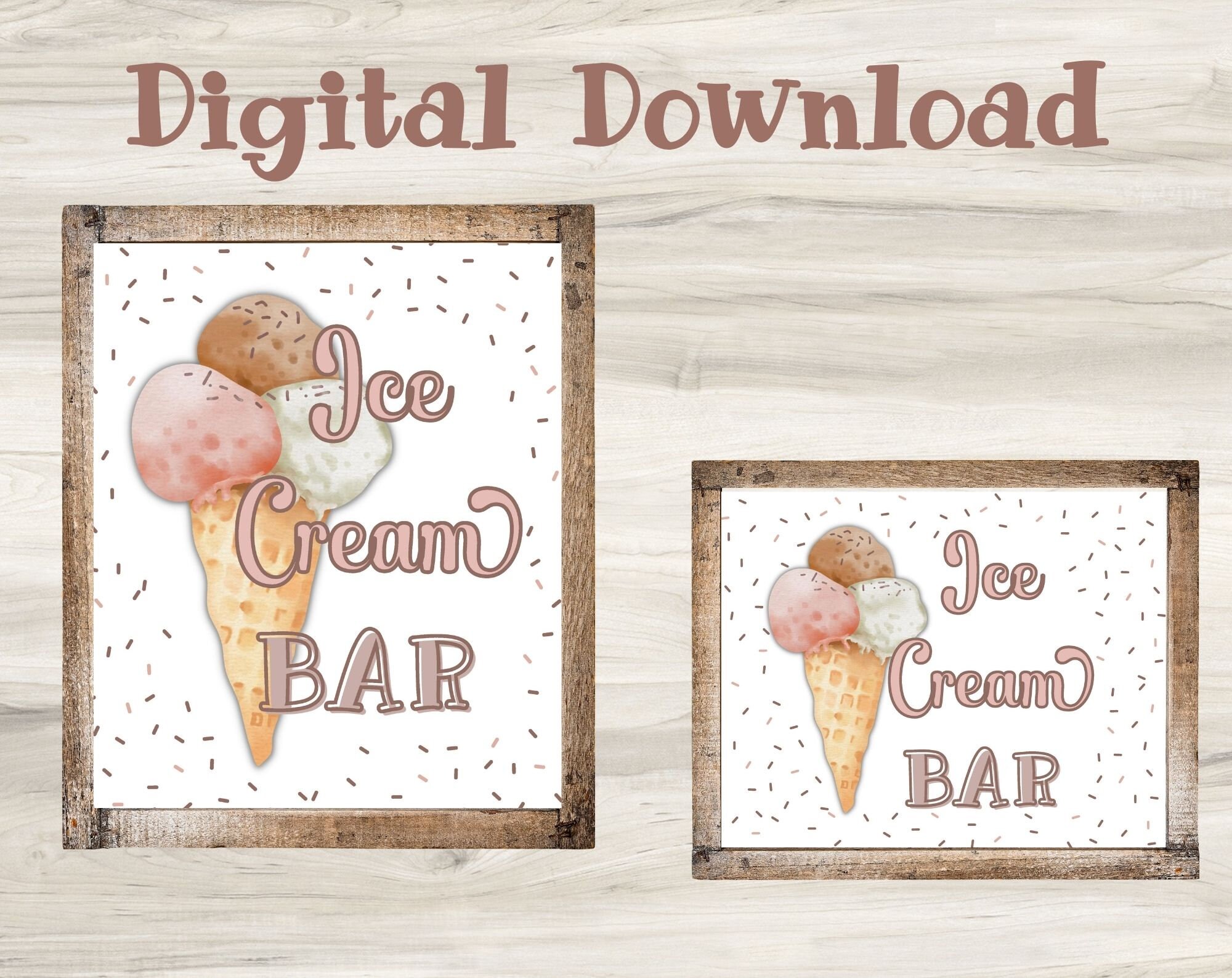 Ice Cream Bar Party Signs Instant Download Printable, Ice Cream Table ...