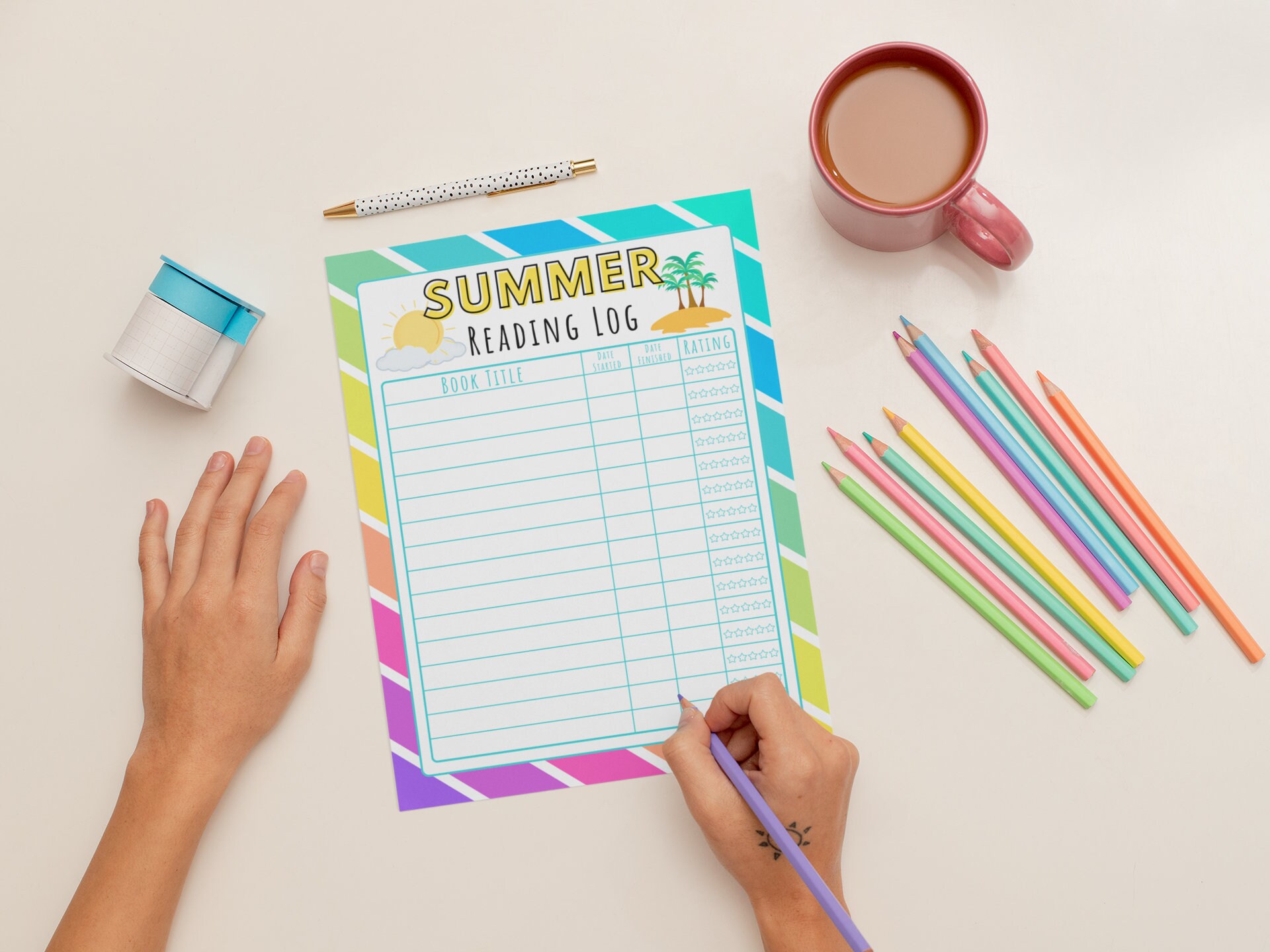 Kids Summer Reading Log Printable, Summer Book Log, Reading Tracker ...