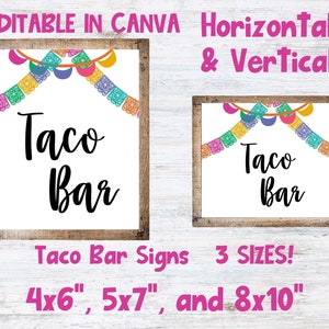 Taco Bar Kit Instant Download Printable, Make Your Own Tacos Party ...