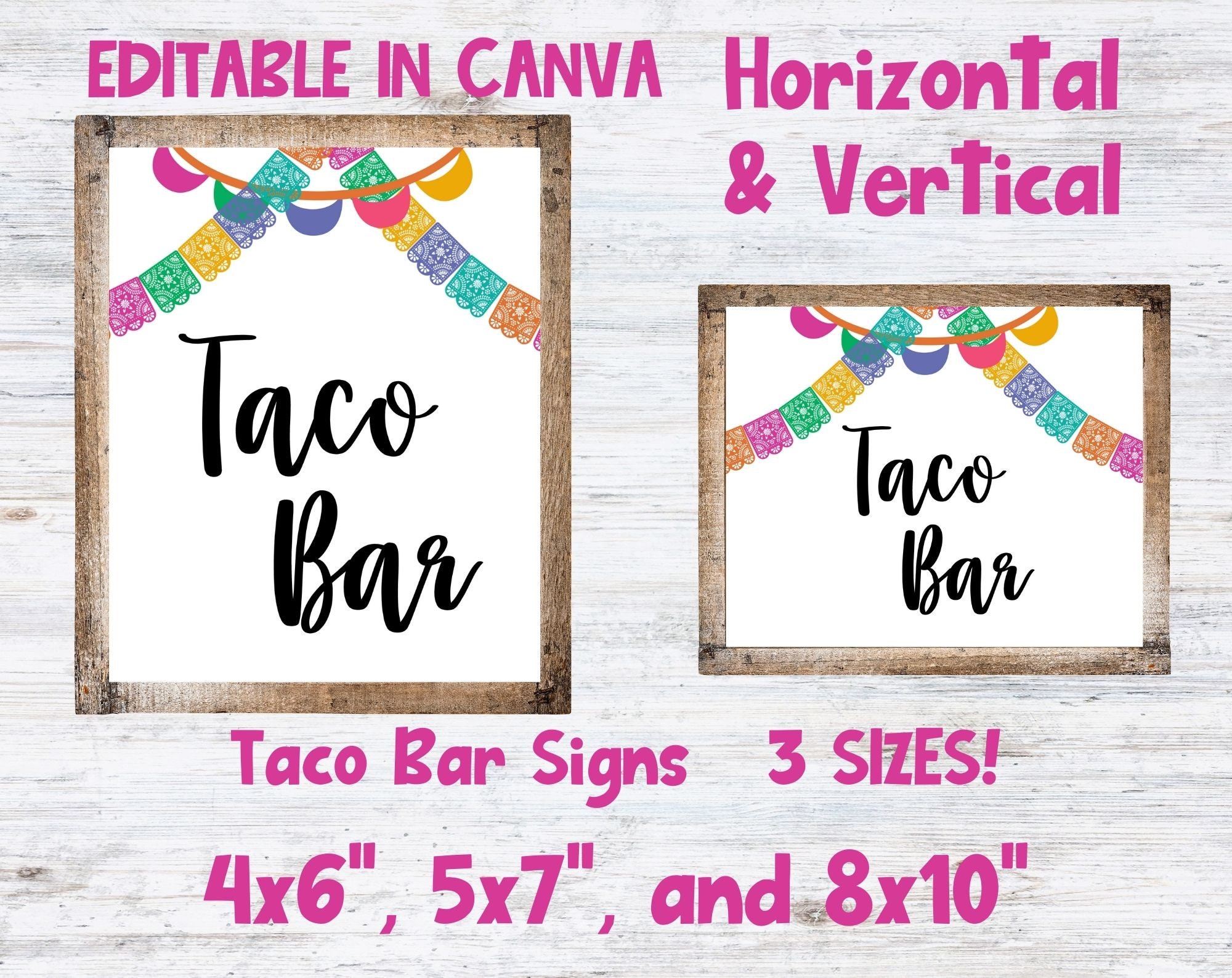Taco Bar Kit Instant Download Printable, Make Your Own Tacos Party ...