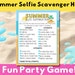 Summer Selfie Scavenger Hunt Printable Party Game, Large Group Games ...