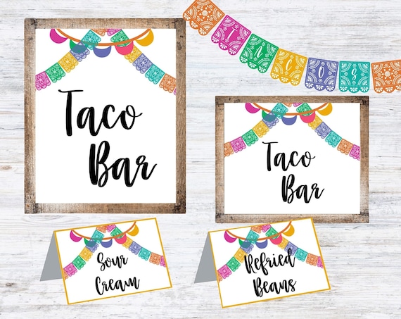 Taco Bar Kit Instant Download Printable Make Your Own Tacos | Etsy