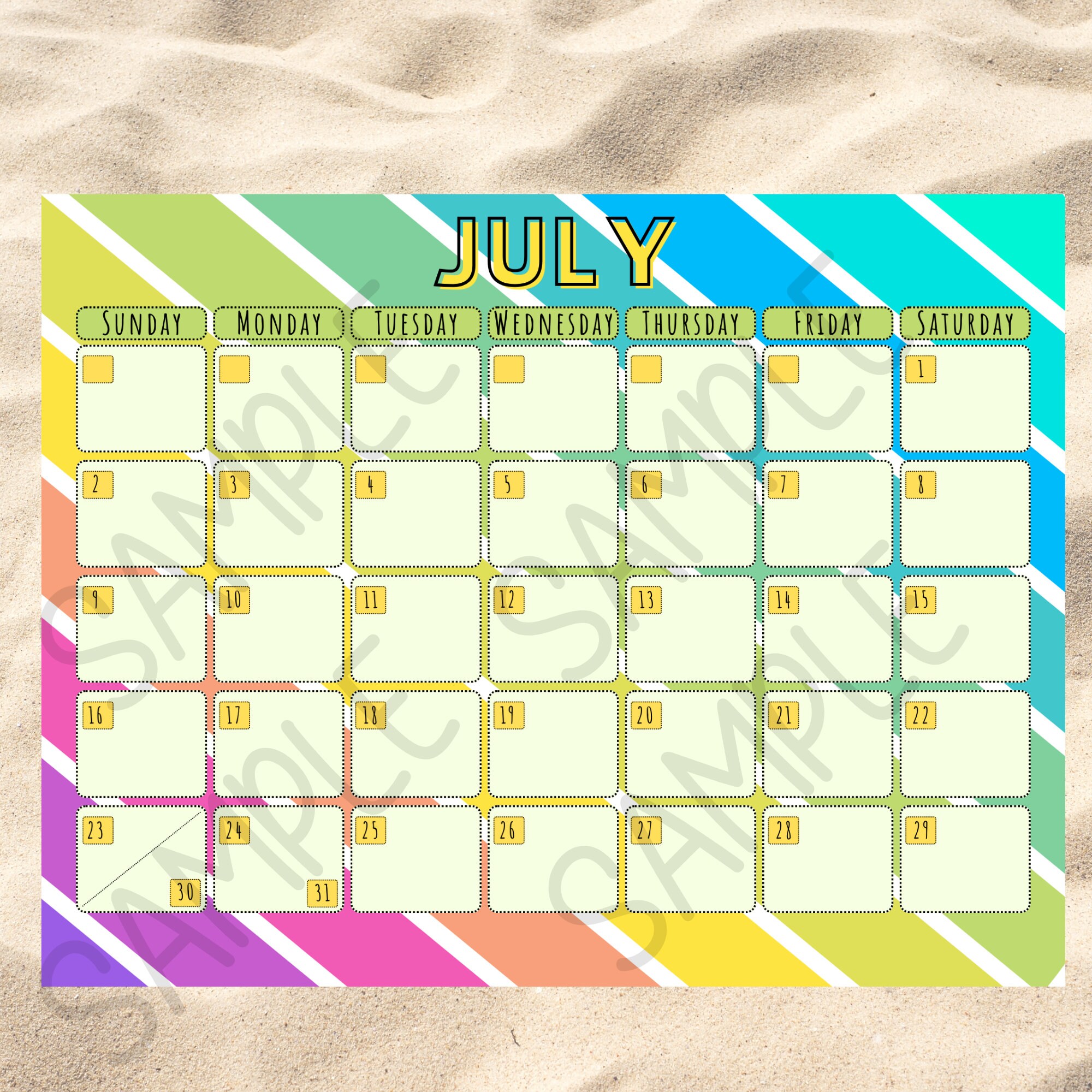 2023 Kids Summer Calendar Printable Summer 2023 Calendar for - Etsy