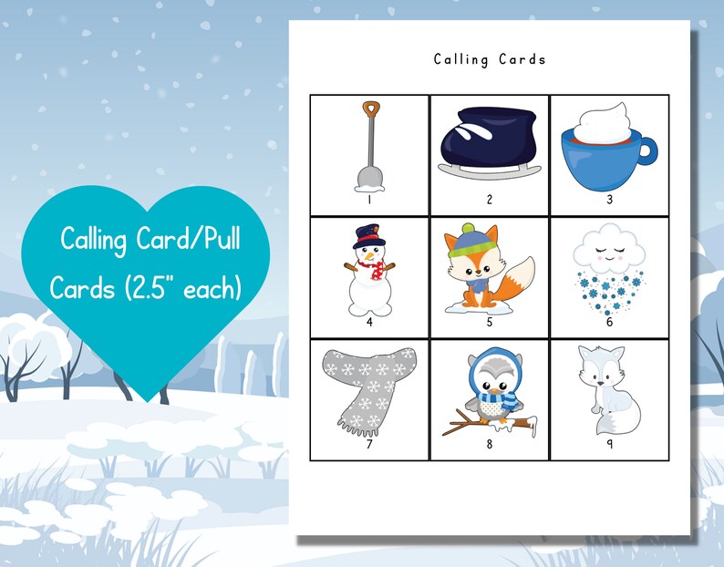 Winter Bingo Game Digital Download, 40 Unique Bingo Cards, Winter ...