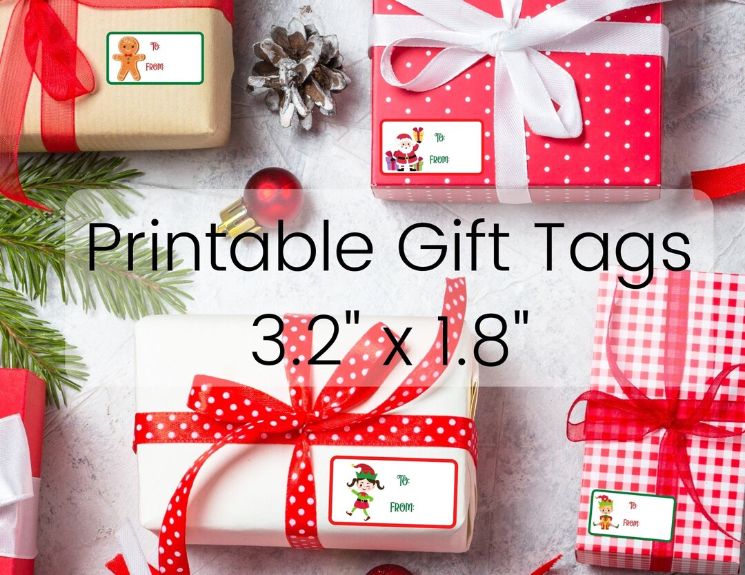 Printable Christmas Gift Tags- DIGITAL DOWNLOAD- Elves, Santa ...