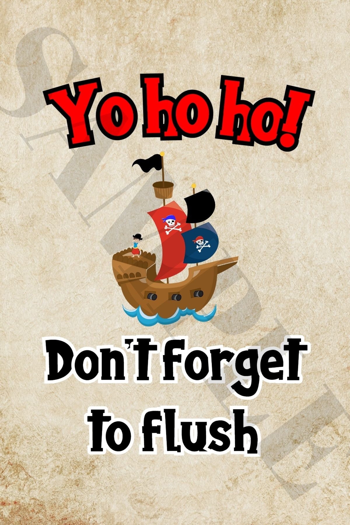 3 Print Bundle Pirate Bathroom Themed Printables DIGITAL DOWNLOAD - Etsy