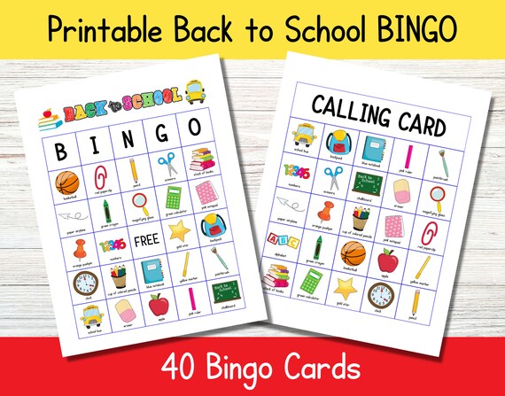 Printable Back to School Bingo Game Class Party Game - Etsy
