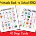 Printable Back to School Bingo Game, Class Party Game, Classroom Bingo ...