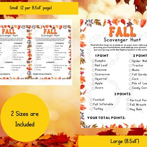 Fall Scavenger Hunt Game, Fall and Halloween Scavenger Hunt, Printable ...