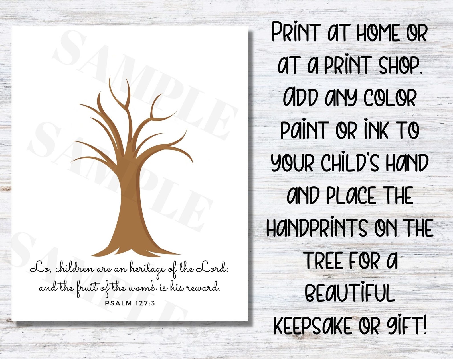 Bible Verse Handprint Art Printable- Mother's Day Gift- Father's Day ...