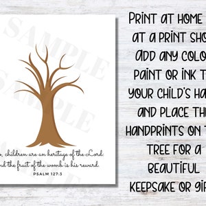 Bible Verse Handprint Art Printable- Mother's Day Gift- Father's Day ...
