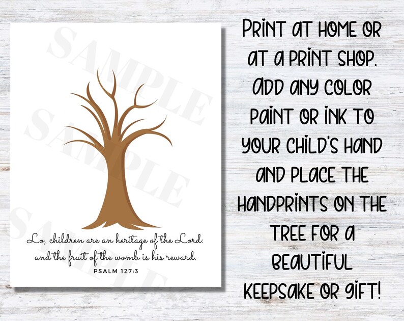 Bible Verse Handprint Art Printable- Mother's Day Gift- Father's Day ...