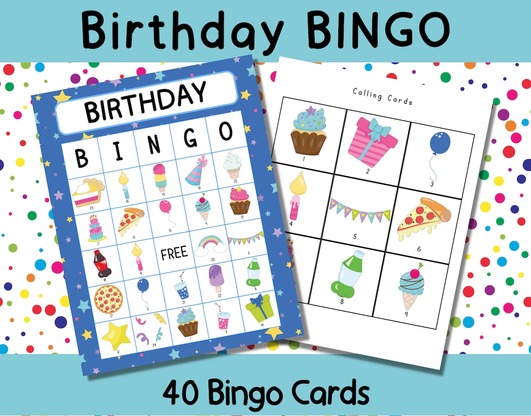 Birthday Party Bingo Game, Birthday Game and Activity, Kid Birthday ...