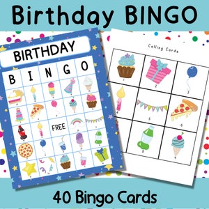 Birthday Party Bingo Game, Birthday Game and Activity, Kid Birthday ...