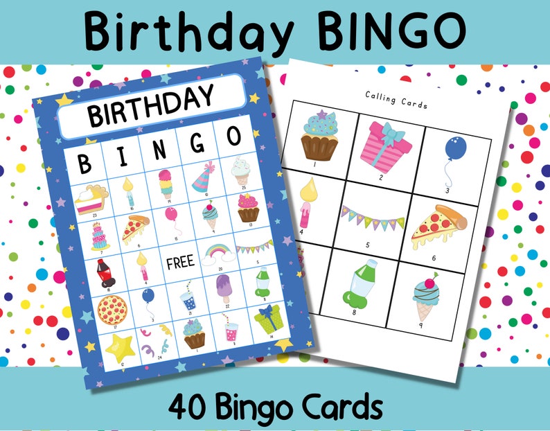 Birthday Party Bingo Game, Birthday Game and Activity, Kid Birthday ...