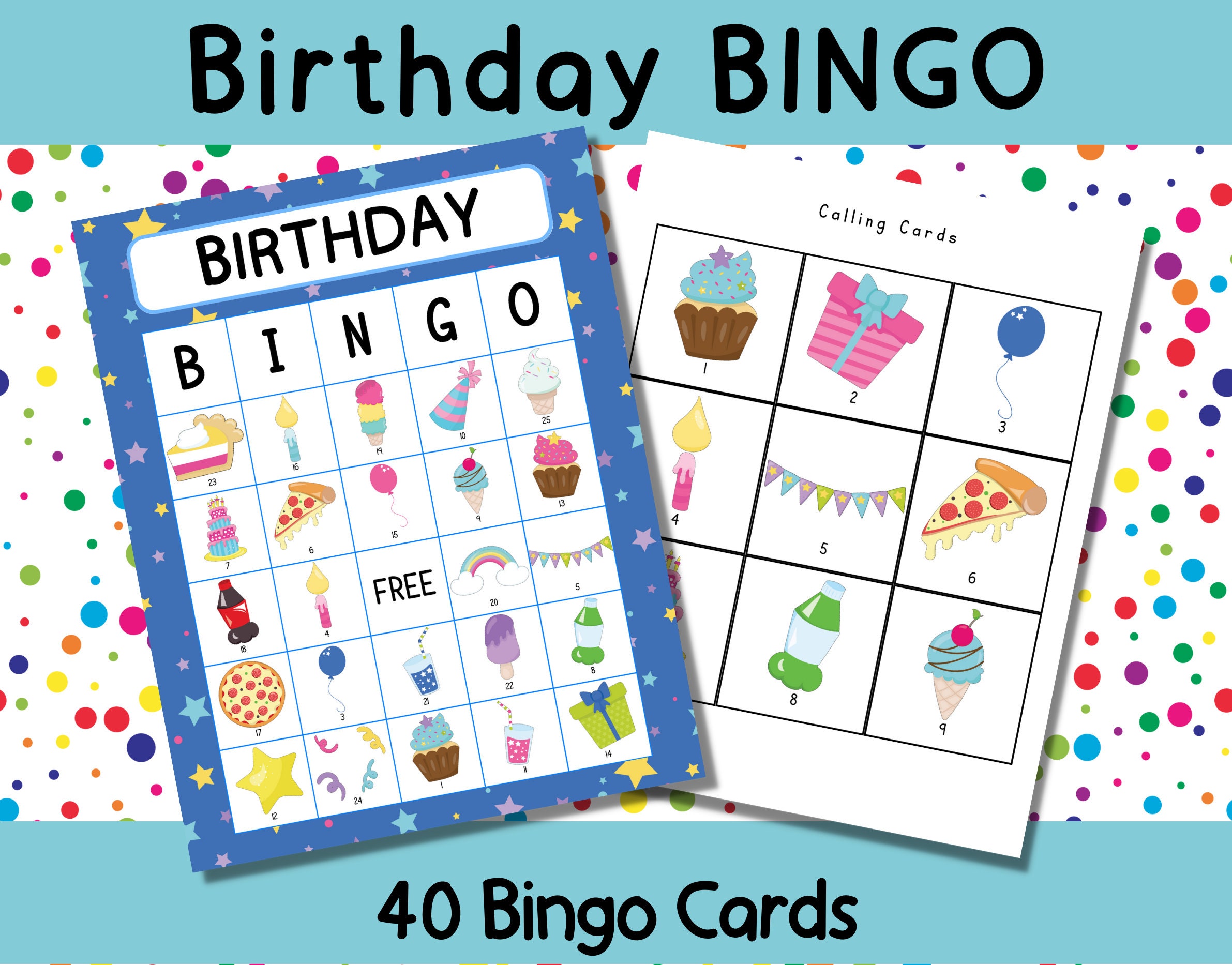 Birthday Party Bingo Game, Birthday Game and Activity, Kid Birthday ...