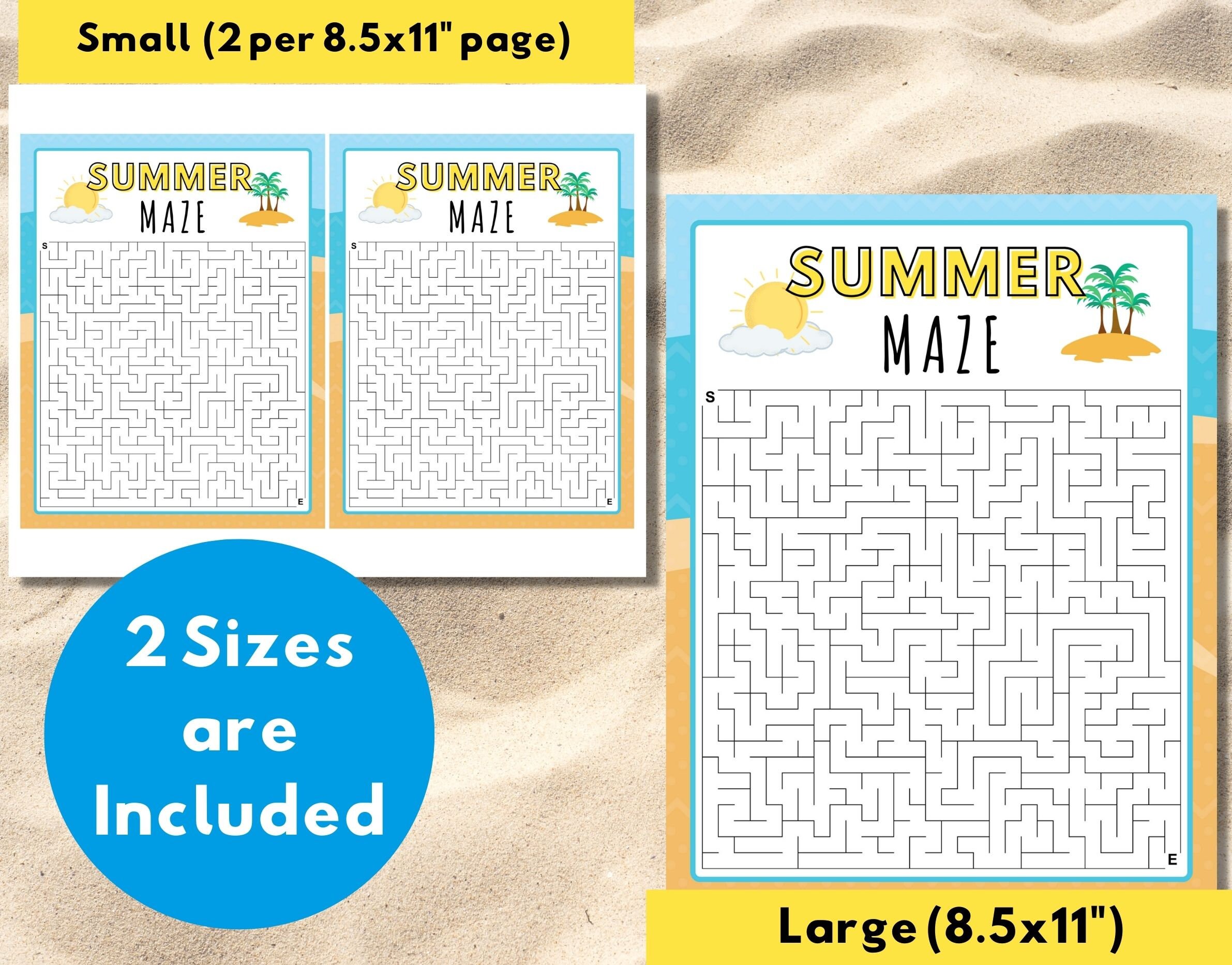Summer Maze Activity Sheet, Mazes for Group Games for Gatherings ...