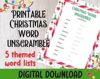 Printable Christmas Word Game Family Holiday Party Game - Etsy