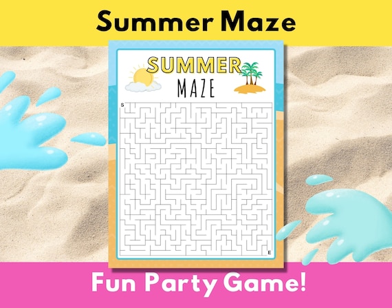 Summer Maze Activity Sheet Mazes for Group Games for | Etsy