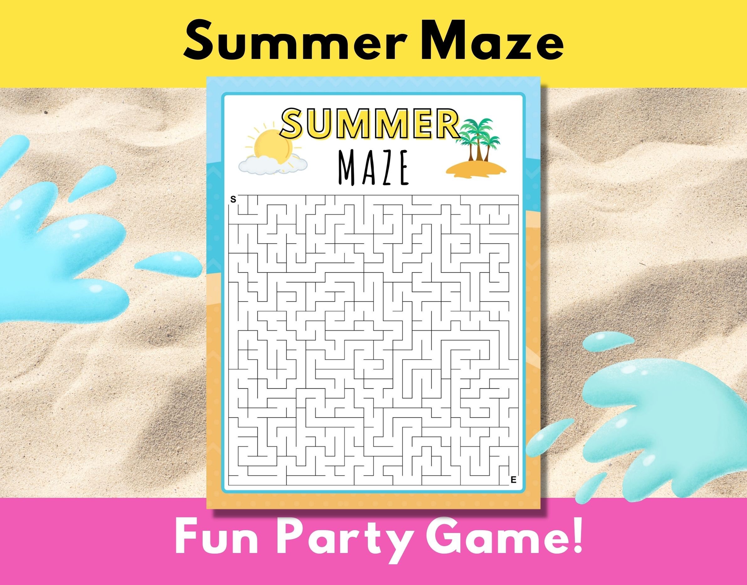 Summer Maze Activity Sheet, Mazes for Group Games for Gatherings ...